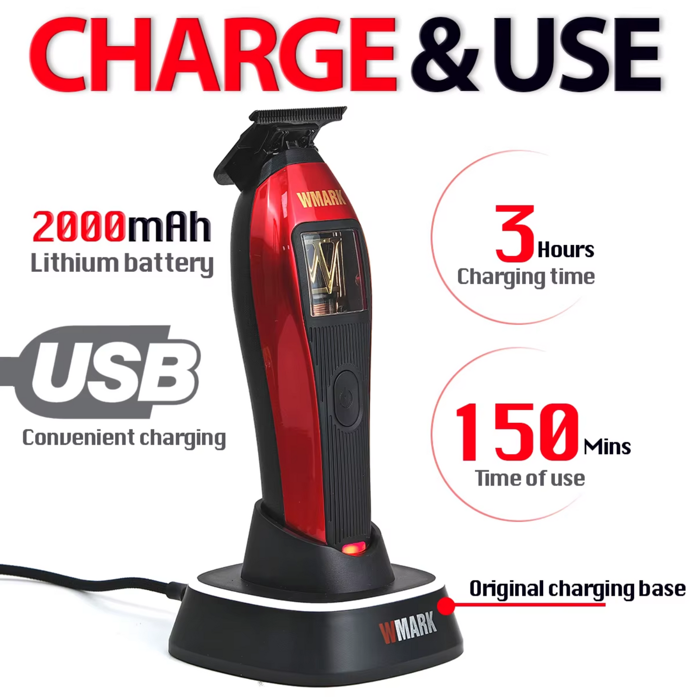 Maquina Trimmer WMARK NG-XT1 Motor Vector Magnético 10000RPM — Comprasmart Chile